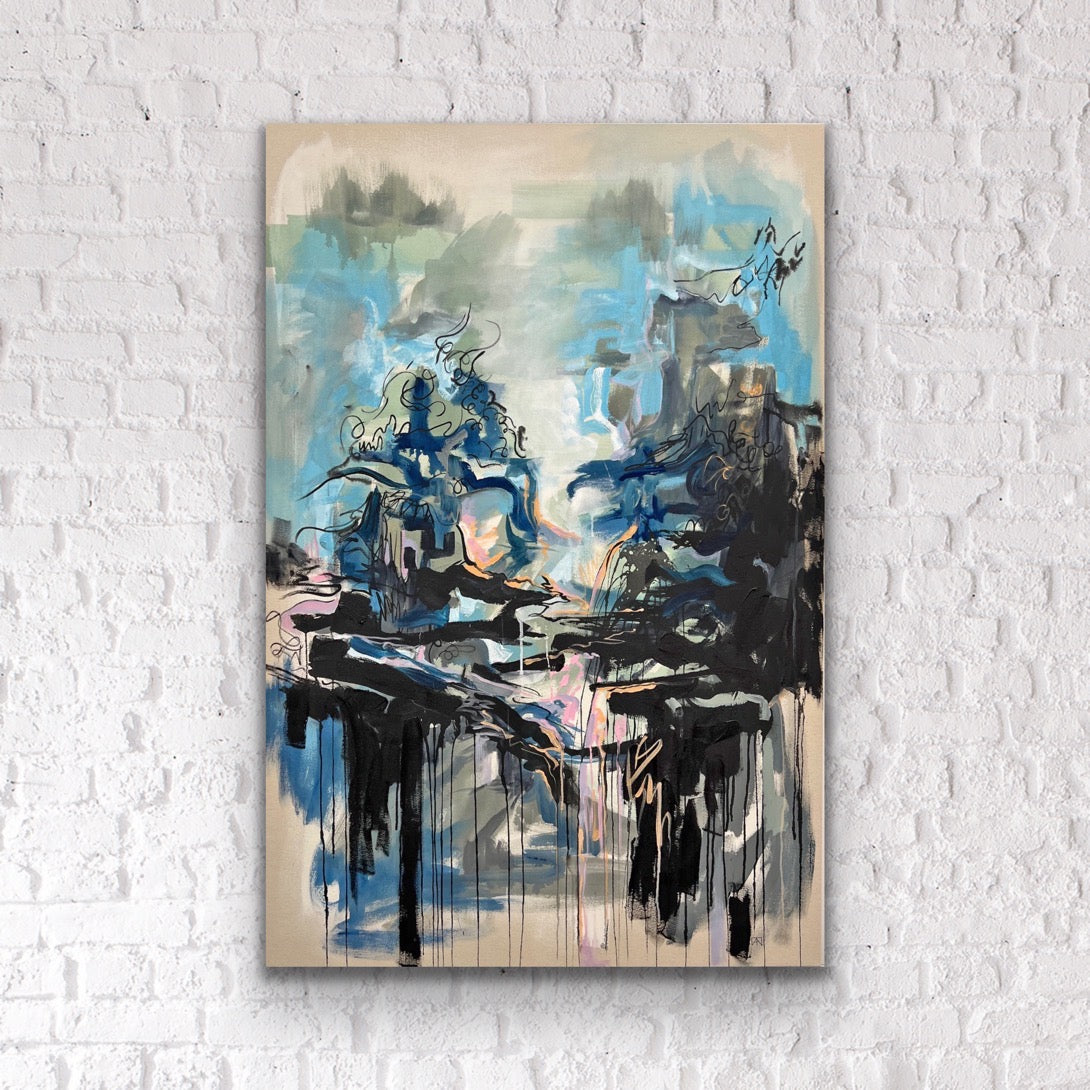 Introspective Large Abstract Painting Fine Art Tania LaCaria ...